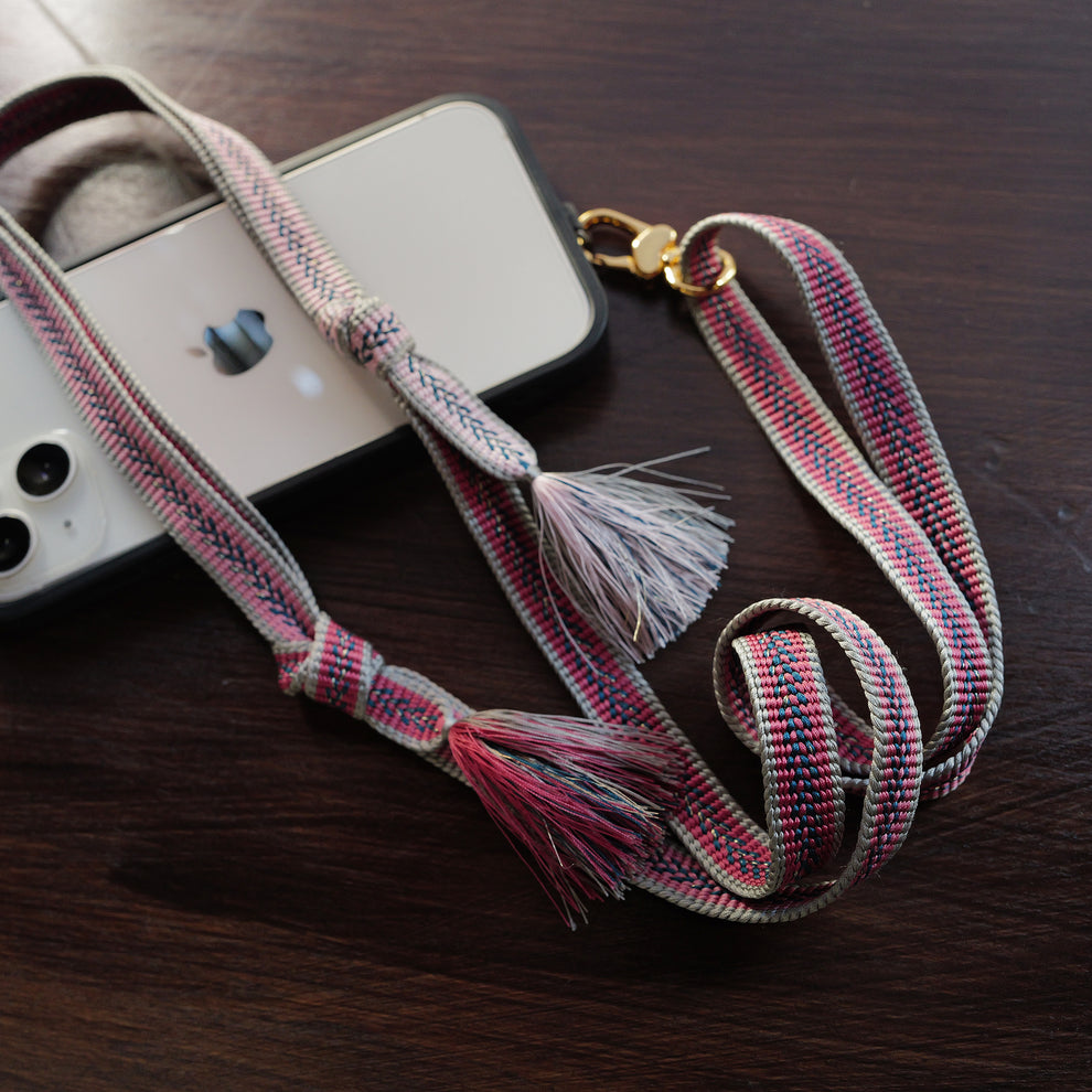 [Made-to-order] Smartphone shoulder strap/ Hand braiding Silk Kumihimo ...